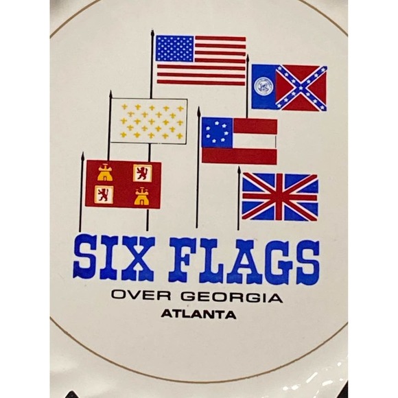 Accents | Vintage Six Flags Over Georgia Bone China Glaze 1 Plate From ...